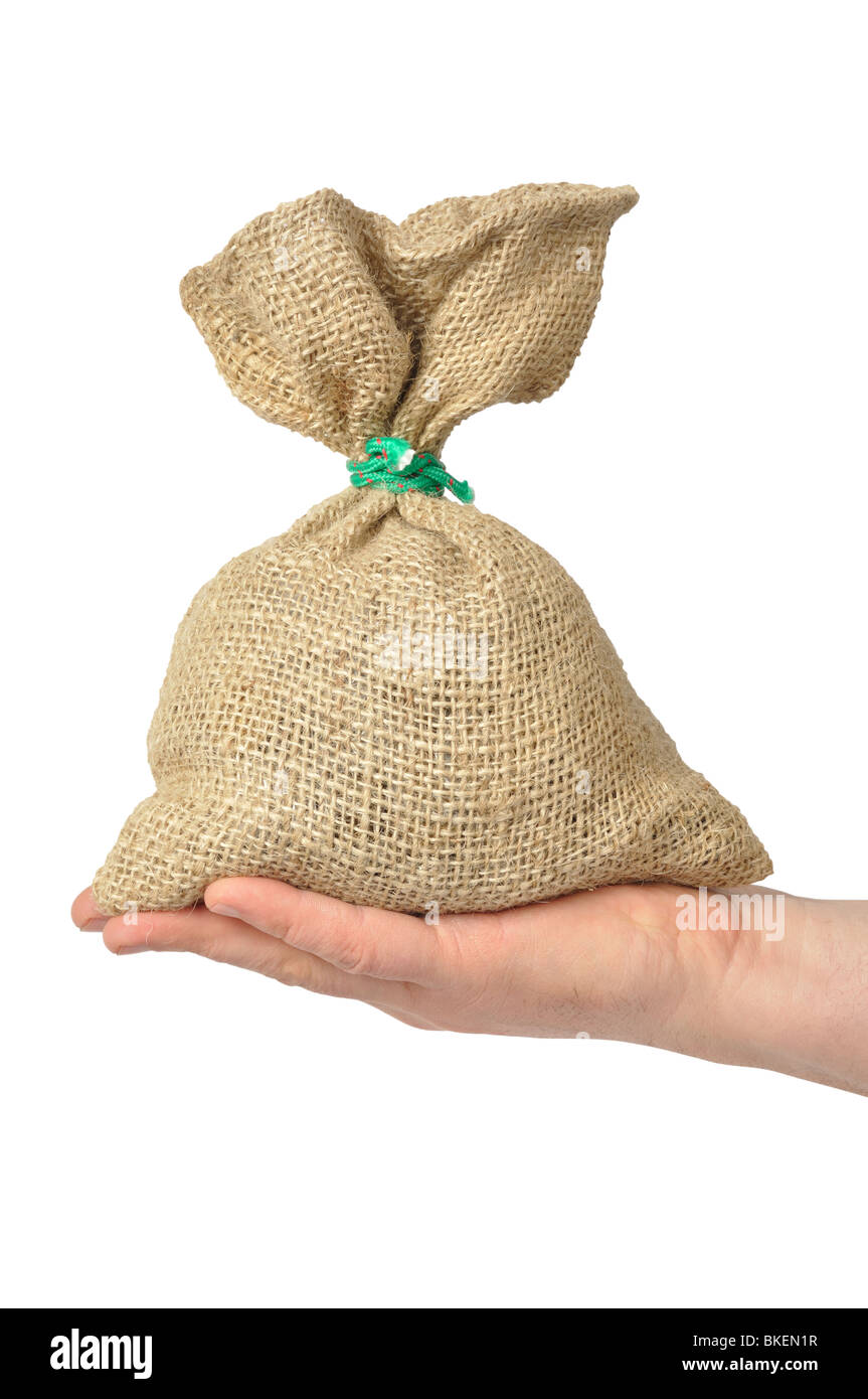 Hand with Bag Stock Photo - Alamy