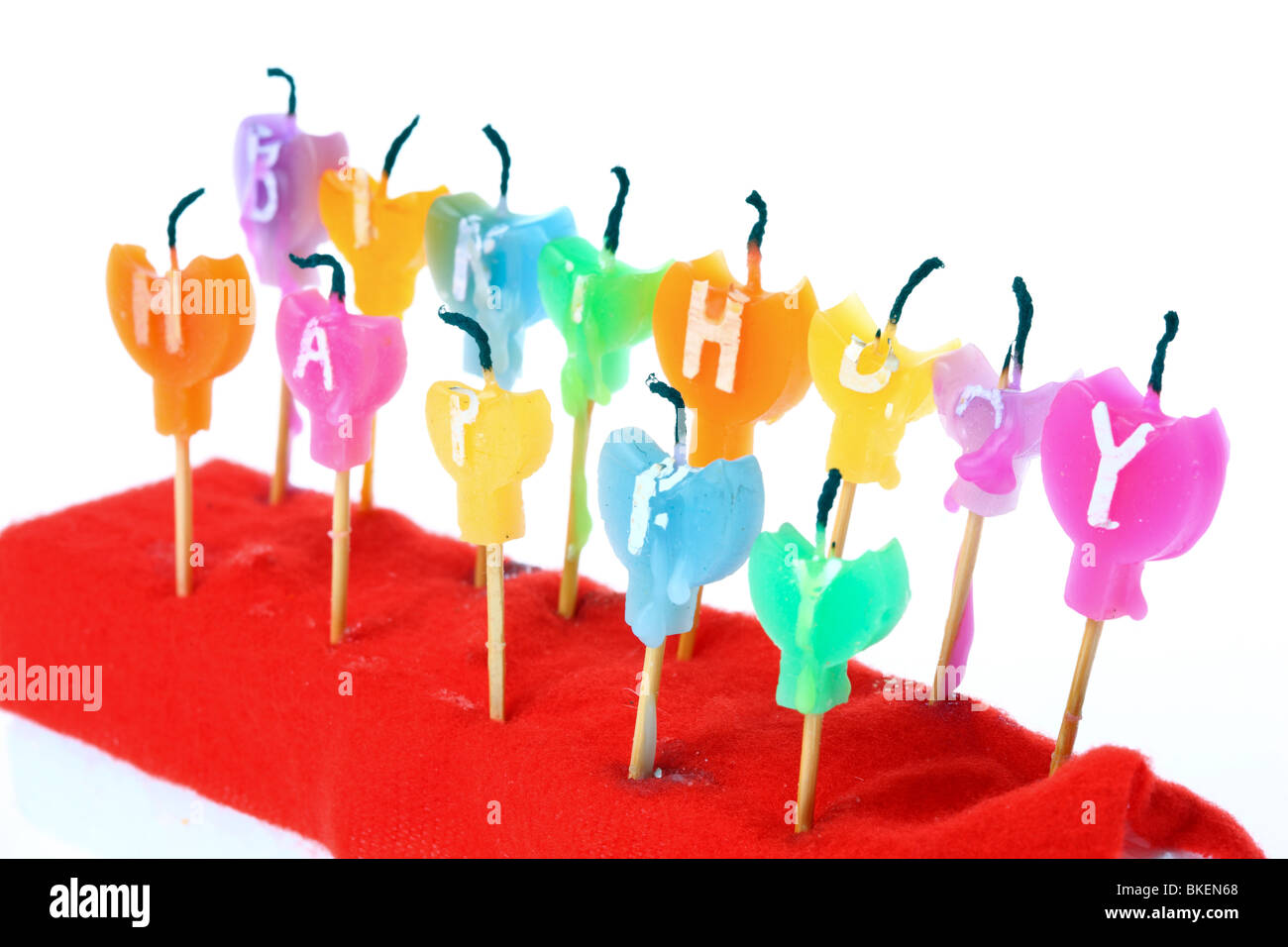 Birthday candles with print Happy Birthday. Decoration. Germany. Europe ...