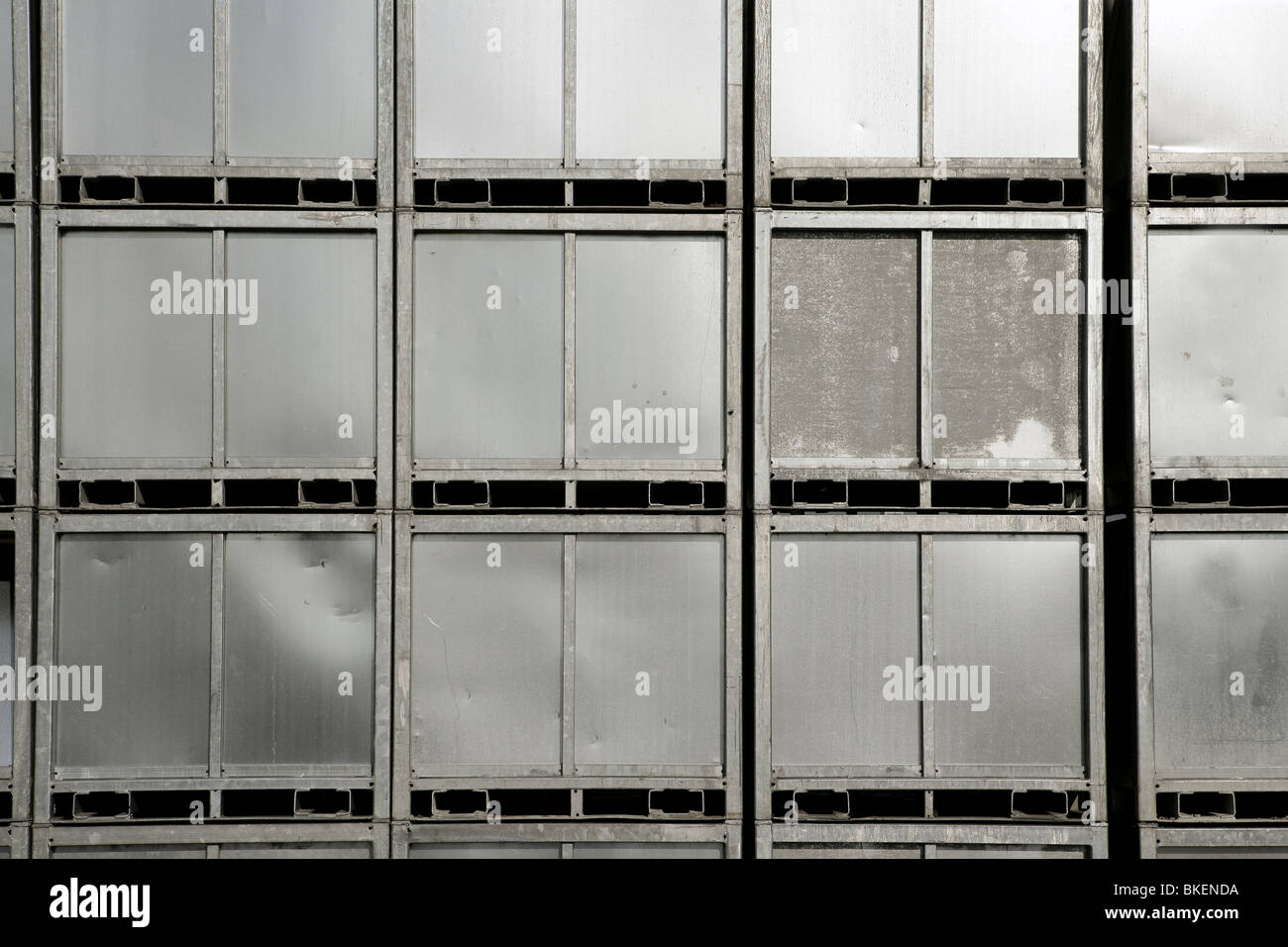 Background of steel silver gray container stacked in rows Stock Photo ...