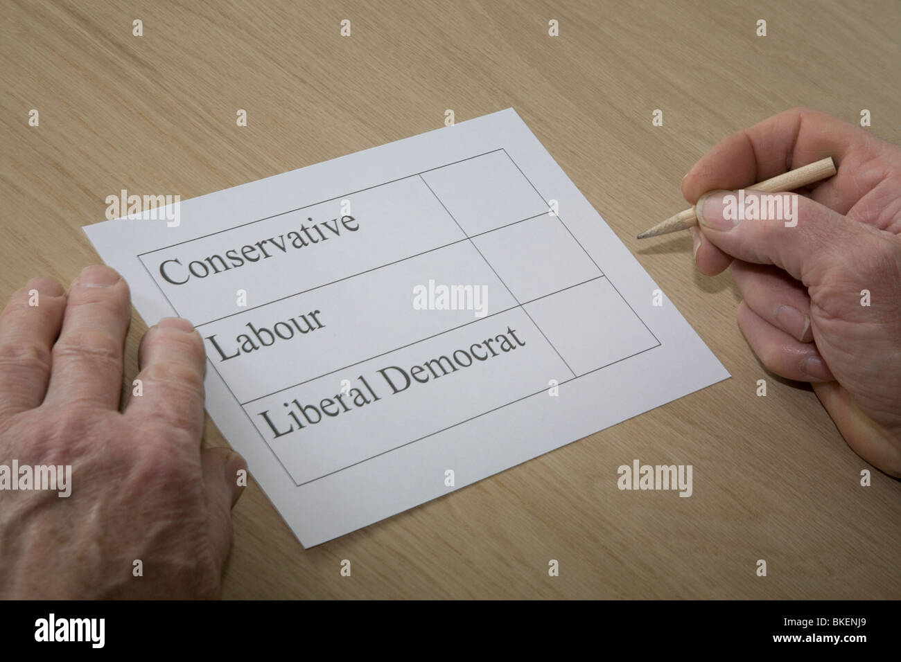 Voting form for an election Stock Photo - Alamy