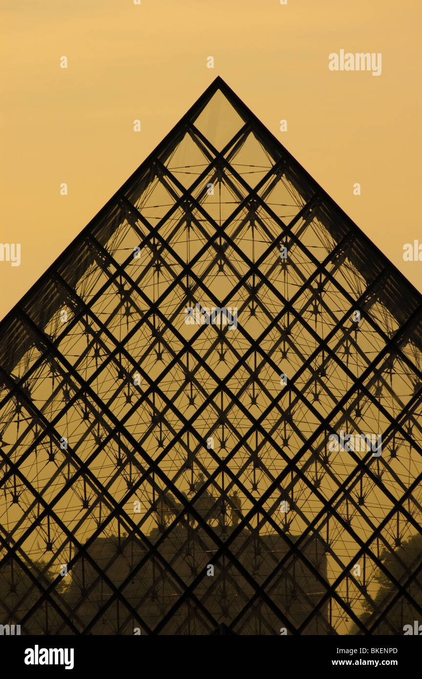 Louvre Museum pyramid by architect I.M.Pei, Paris, France Stock Photo ...
