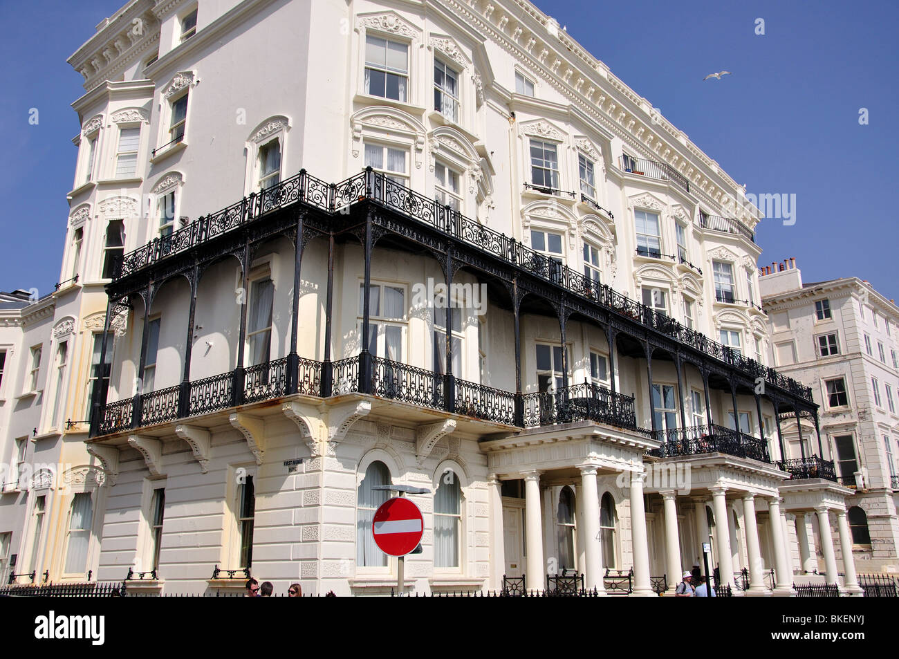 Regency buildings on seafront, Adelaide Crescent, Hove, East Sussex ...