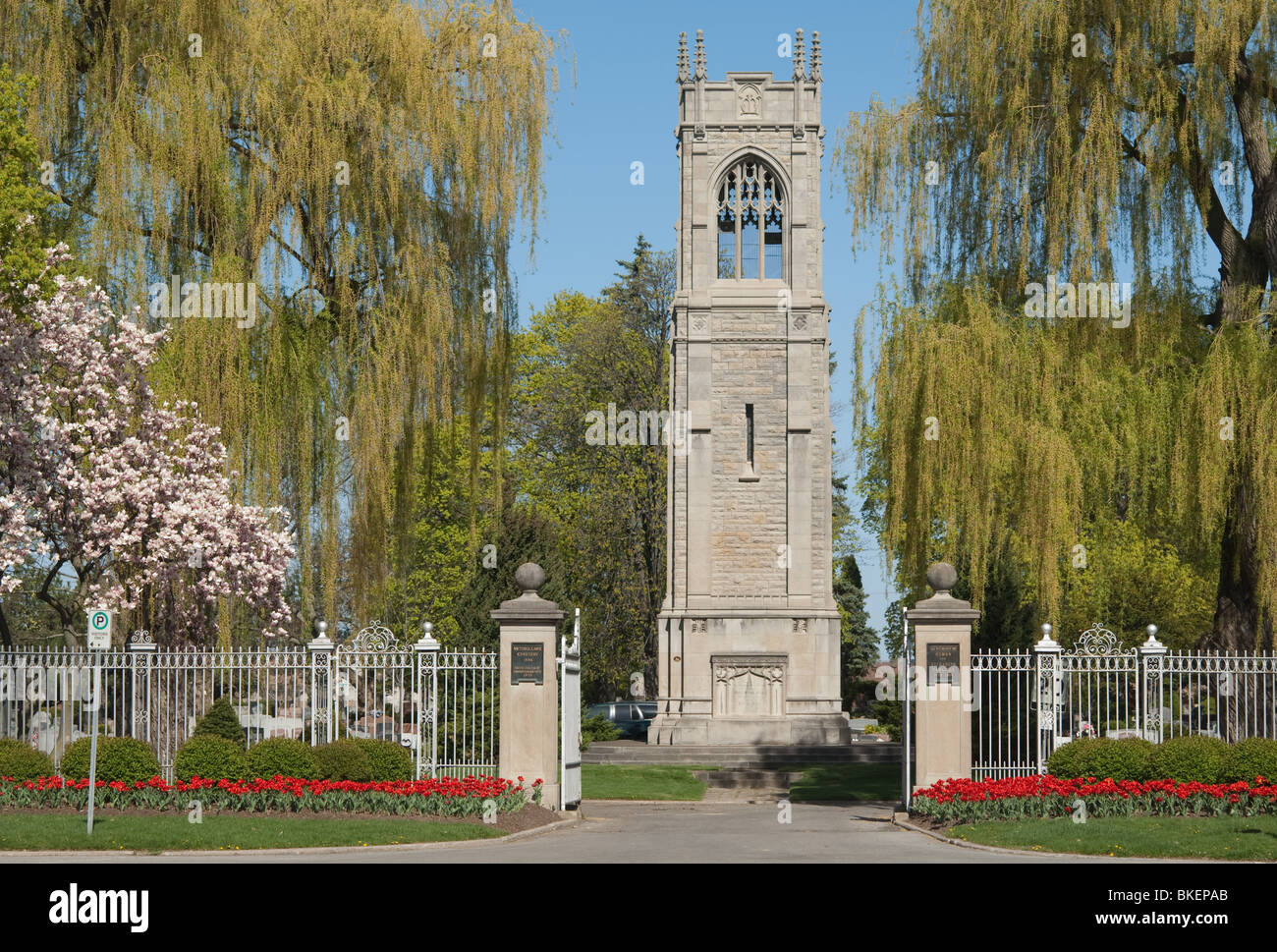 View of the carillon at the main gate to the new section of Victoria ...