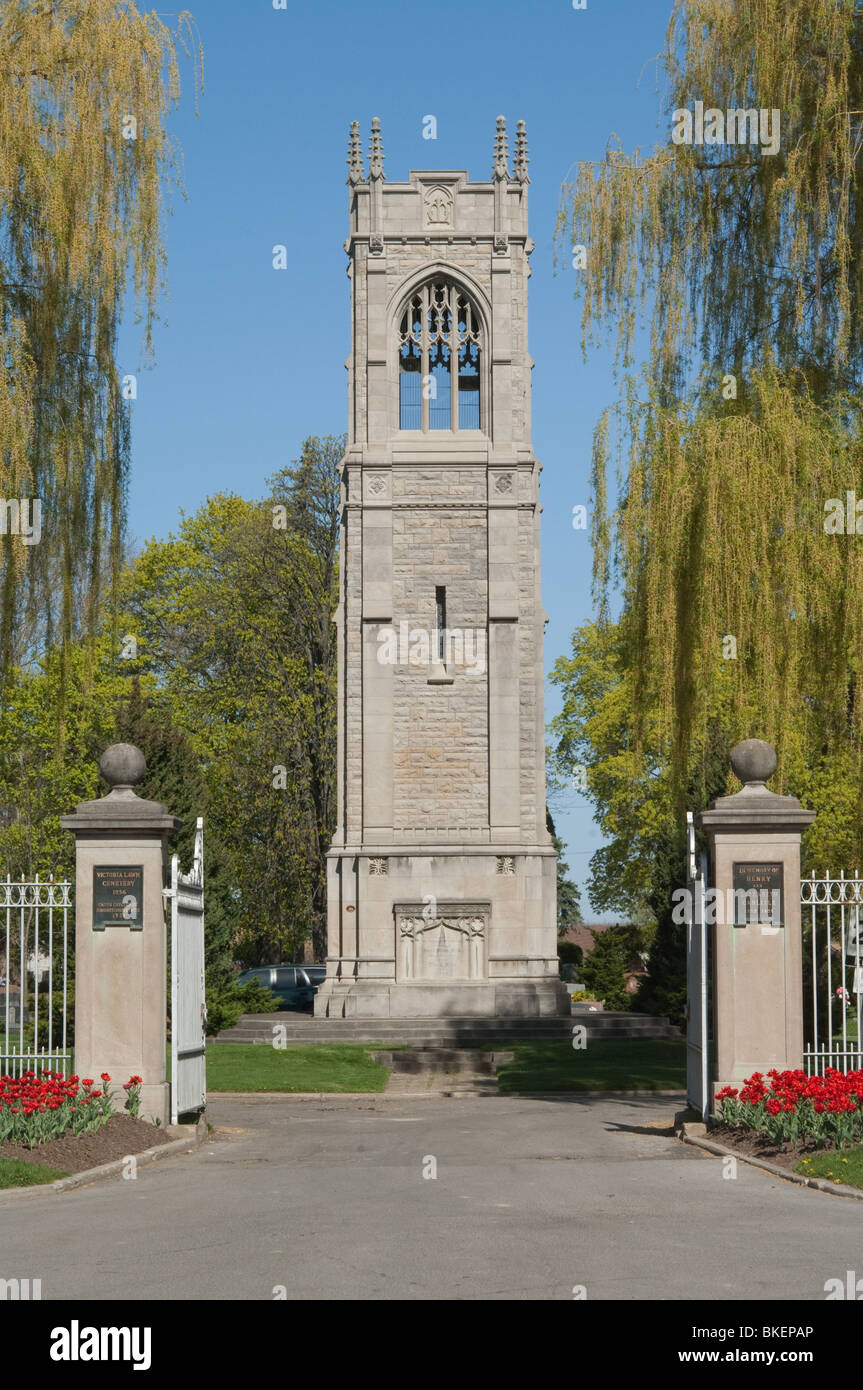 View of the carillon at the main gate to the new section of Victoria ...