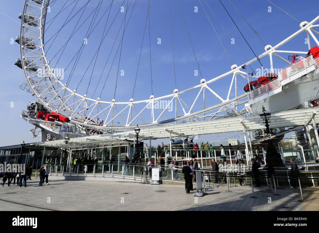 People queueing to get on The London Eye, South Bank, London, England ...