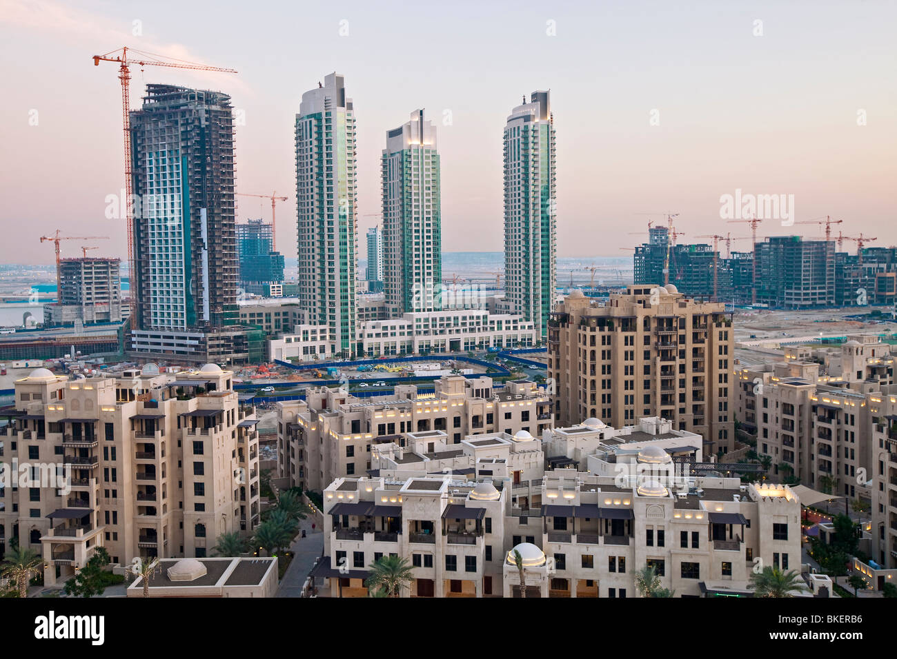 New apartment buildings under construction, Dubai, UAE, United Arab ...