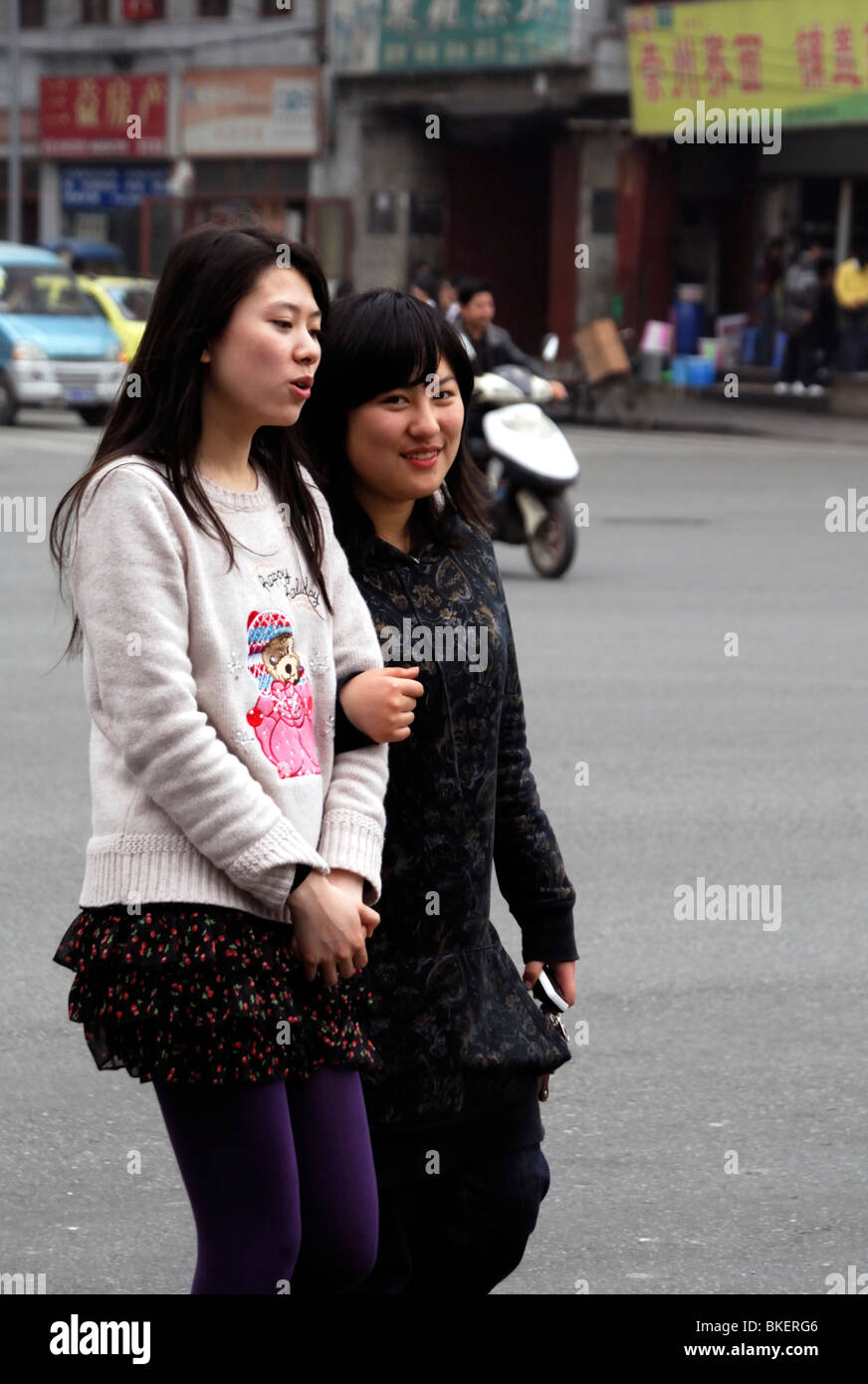 Young fashionable ladies in Chengdu,Sichuan,China Stock Photo - Alamy