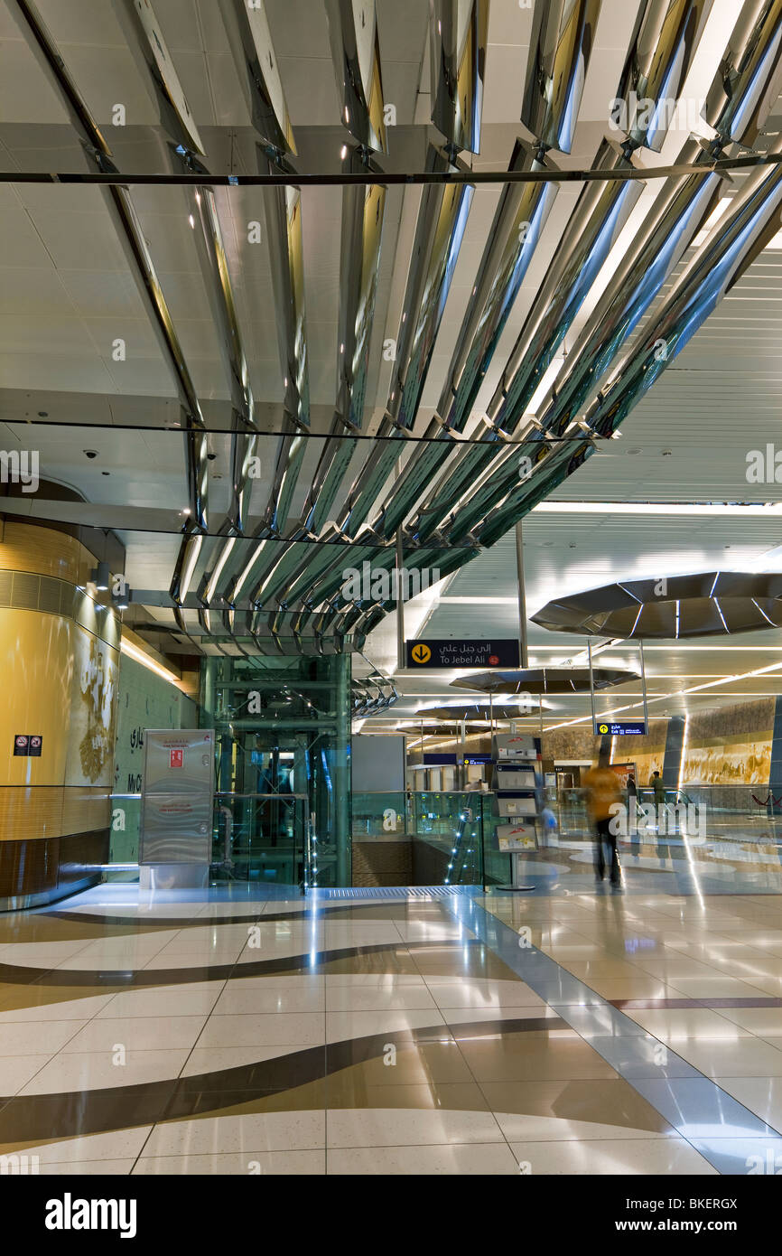 Dubai Metro station, Modern Interior Design, opened in 2010, Dubai, UAE ...