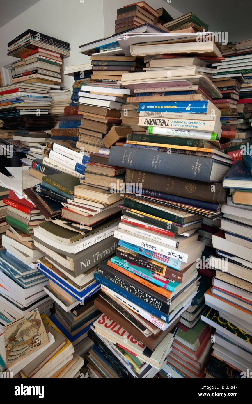 Piles of books Stock Photo - Alamy