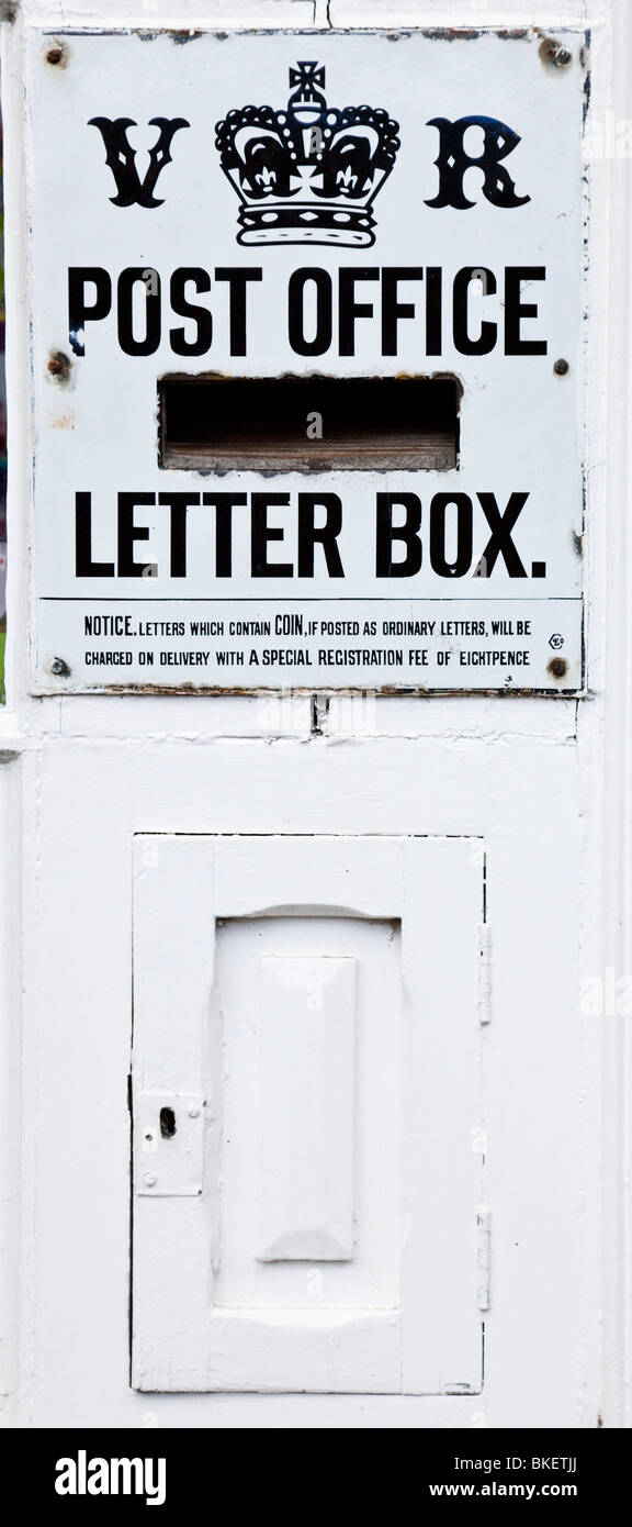 Old Victorian Post Office Letter Box and Sign Stock Photo - Alamy