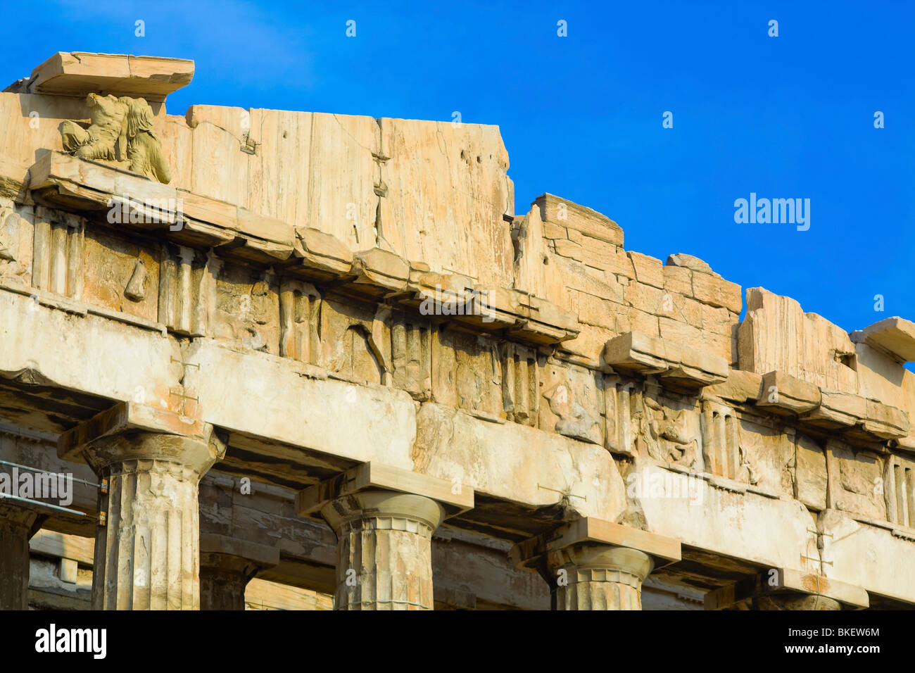 Parthenon metope that is almost empty of its decorations Stock Photo ...
