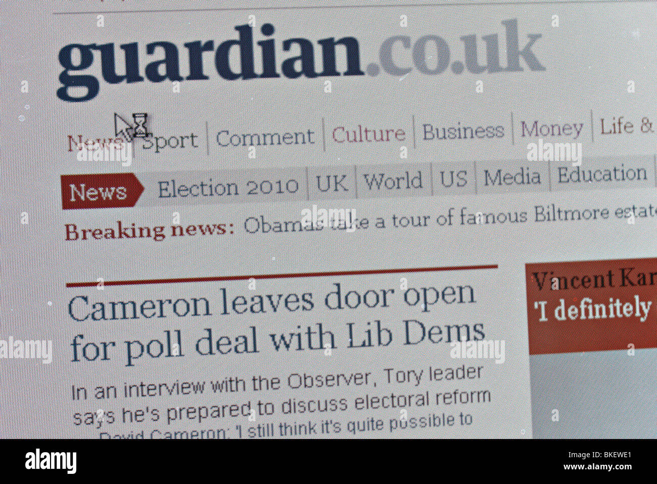 The Guardian website - editorial use only Stock Photo - Alamy