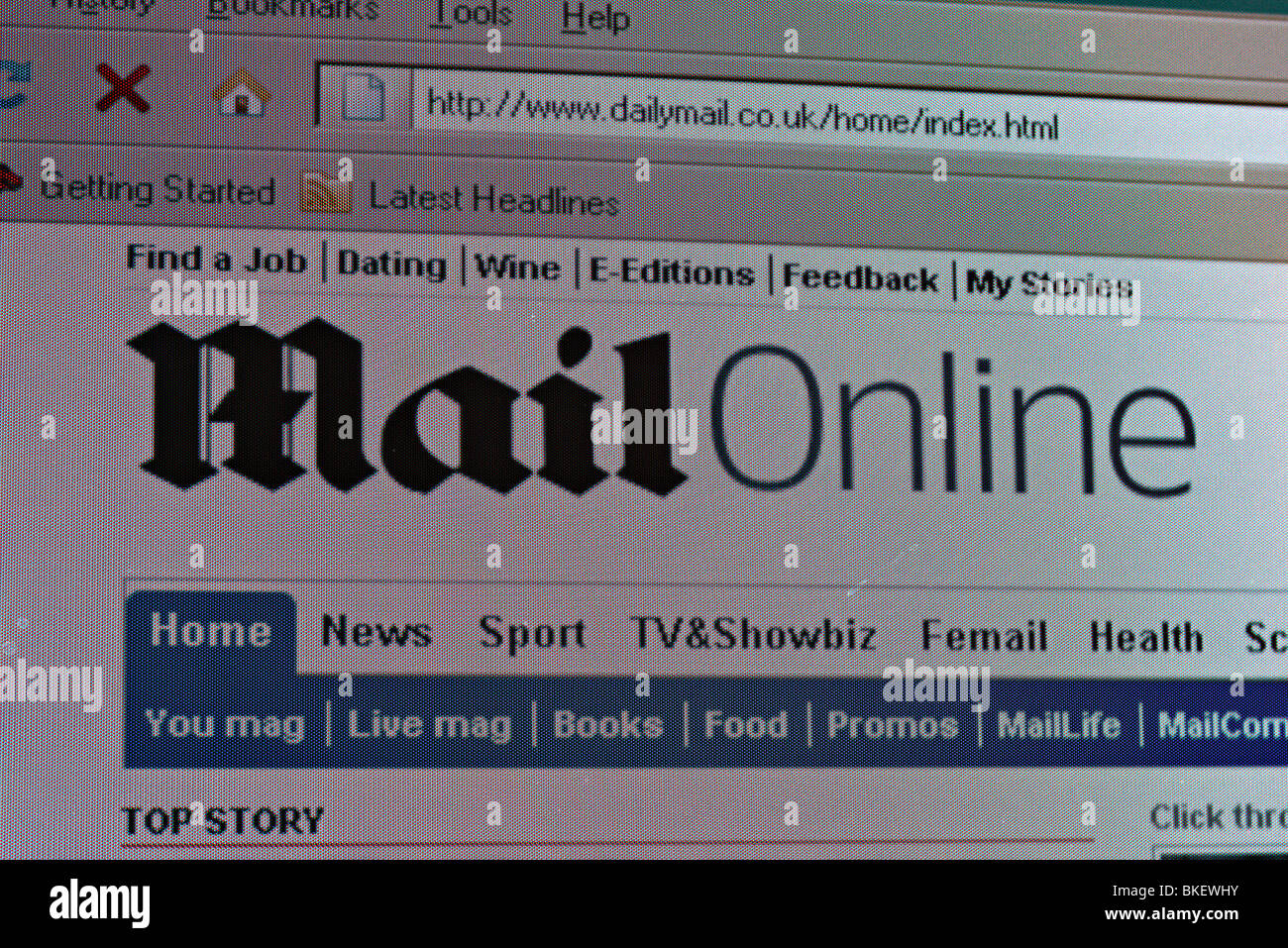 Daily Mail website - editorial use only Stock Photo - Alamy