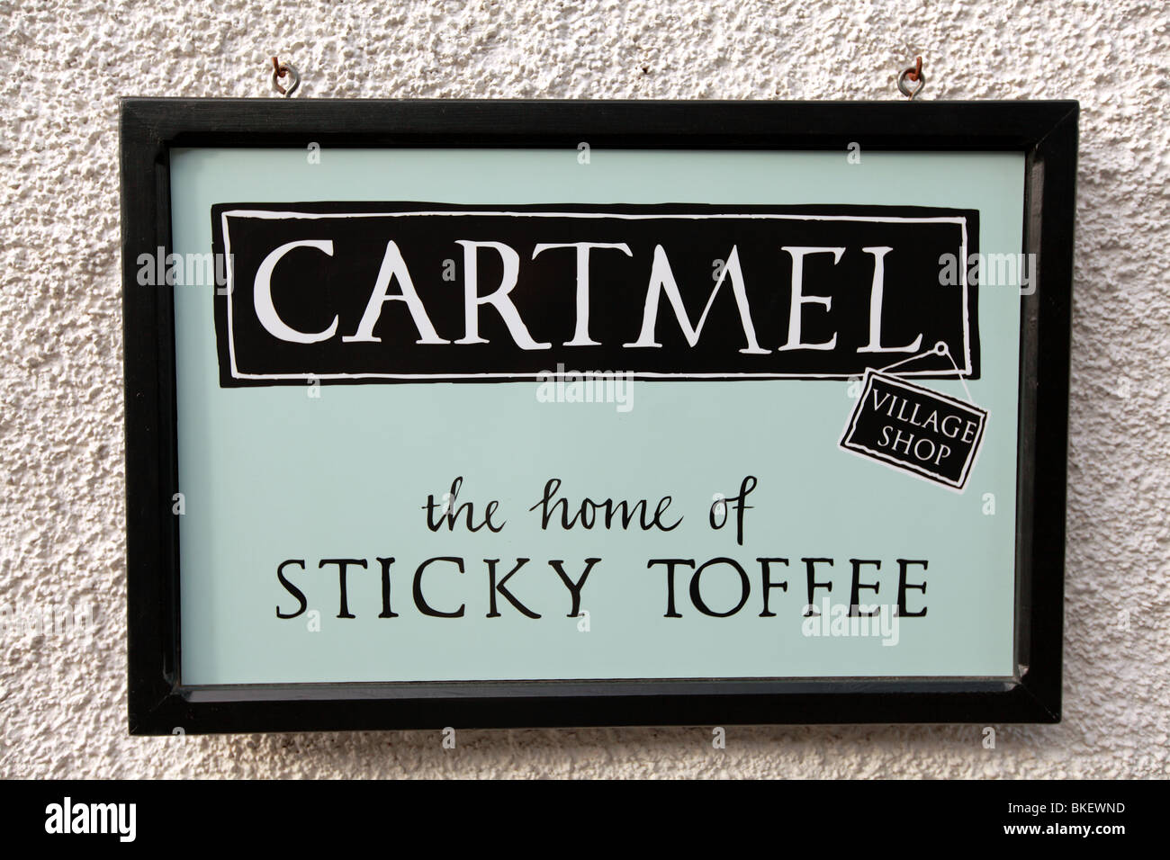 Village shop sign. Cartmel, Cumbria, UK. The Lake District Stock Photo ...