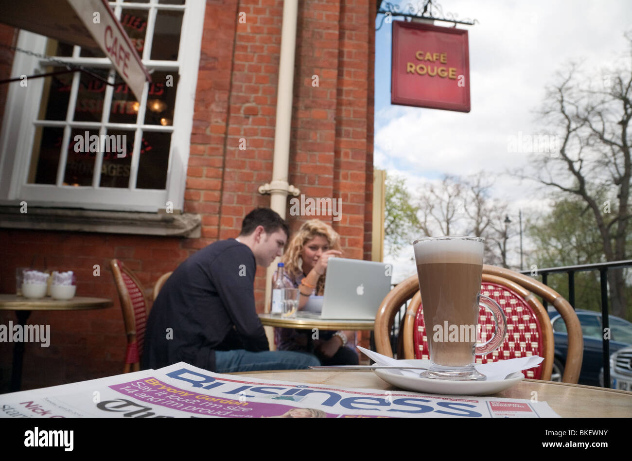 People at the Cafe Rouge, Chislehurst, Kent UK Stock Photo - Alamy