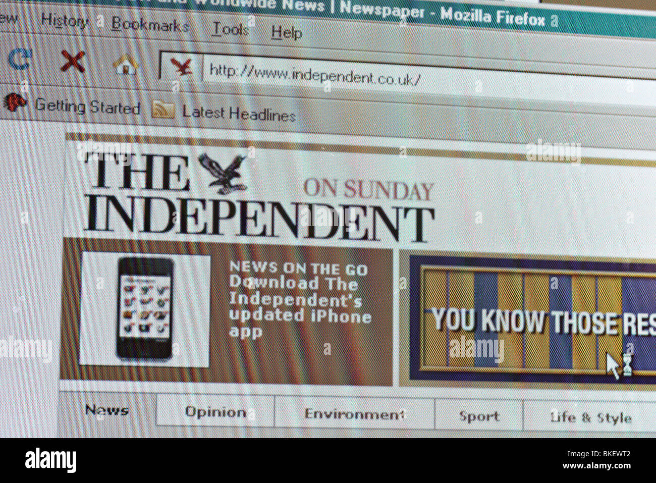 The Independent website - editorial use only Stock Photo - Alamy