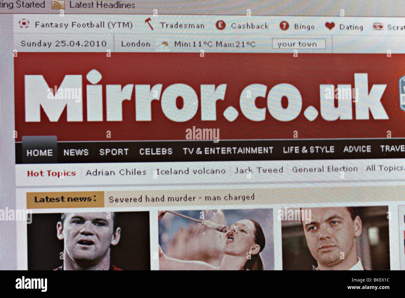 Daily Mirror website - editorial use only Stock Photo - Alamy