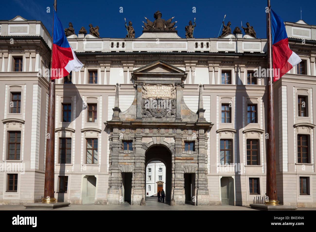 Matthias Gate, first courtyard, Prague Castle, Czech Republic Stock ...