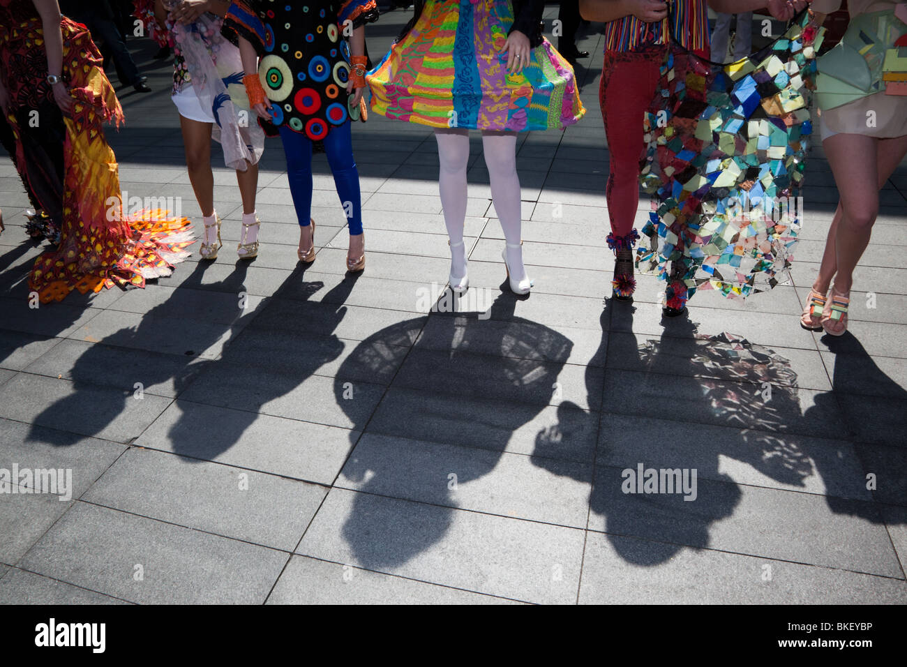 Shadows of fashion models on pavement, Alternative Fashion Week ...