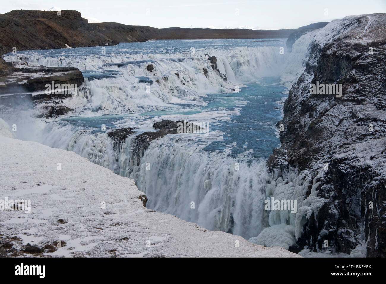 Gullfoss - meaning Golden Falls - waterfall near Reykjavik, Iceland ...