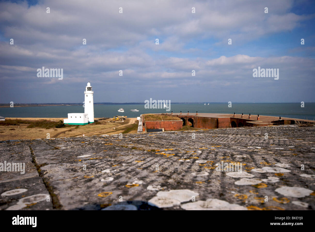 Hurst Castle Hampshire UK National Trust Light-House Solent Union Jack ...
