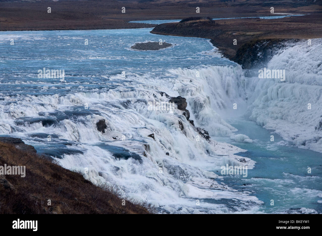 Gullfoss - meaning Golden Falls - waterfall near Reykjavik, Iceland ...
