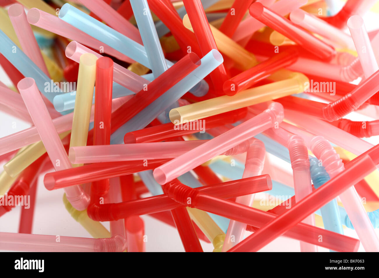 Drinking straws, plastic, flexible, different colors Stock Photo - Alamy