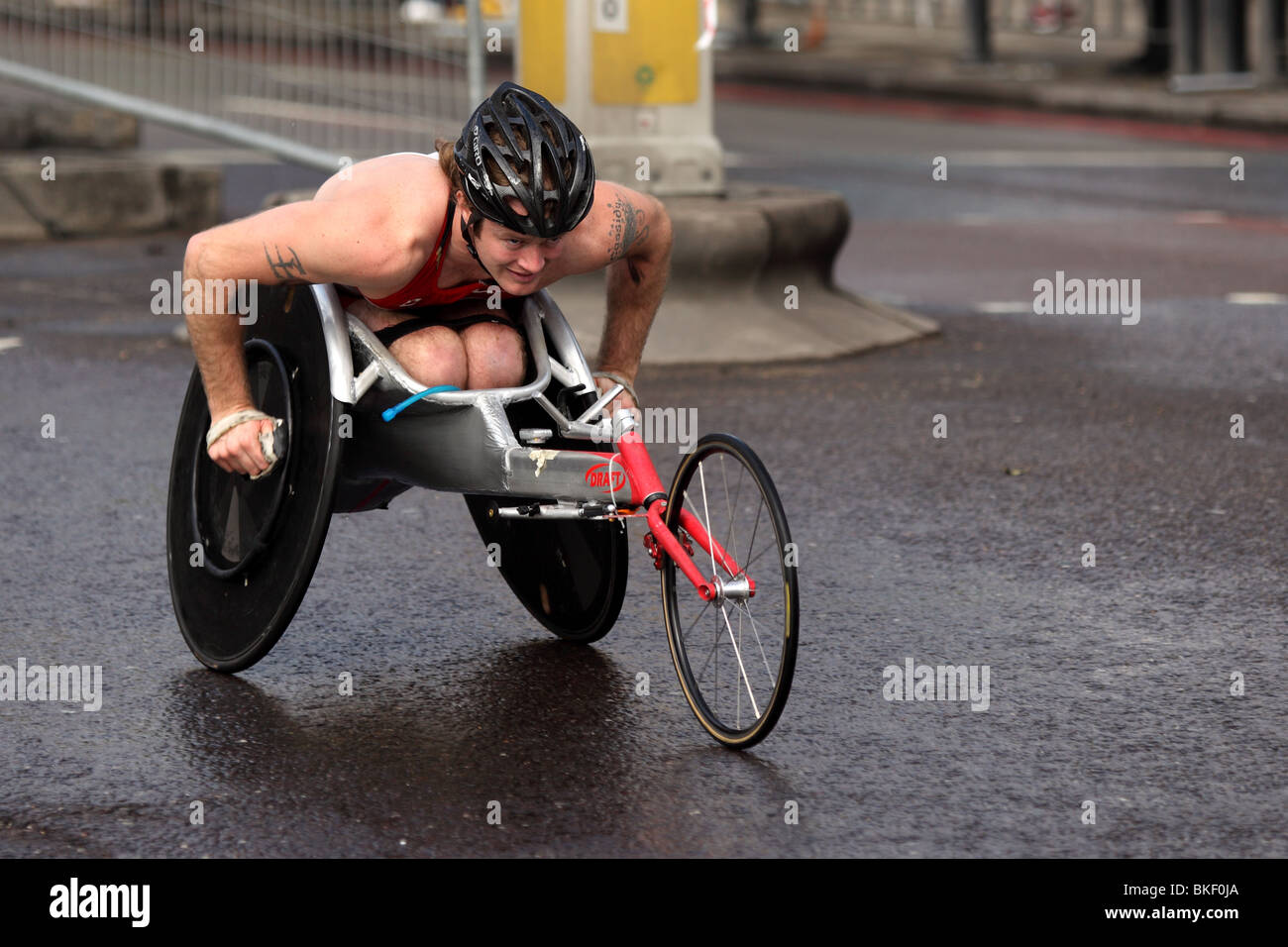 Josh Cassidy of Canada. Wheelchair winner of the Virgin London Marathon ...