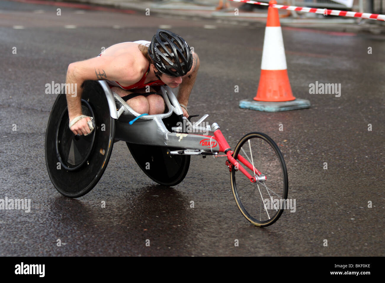 Josh Cassidy of Canada. Wheelchair winner of the Virgin London Marathon ...