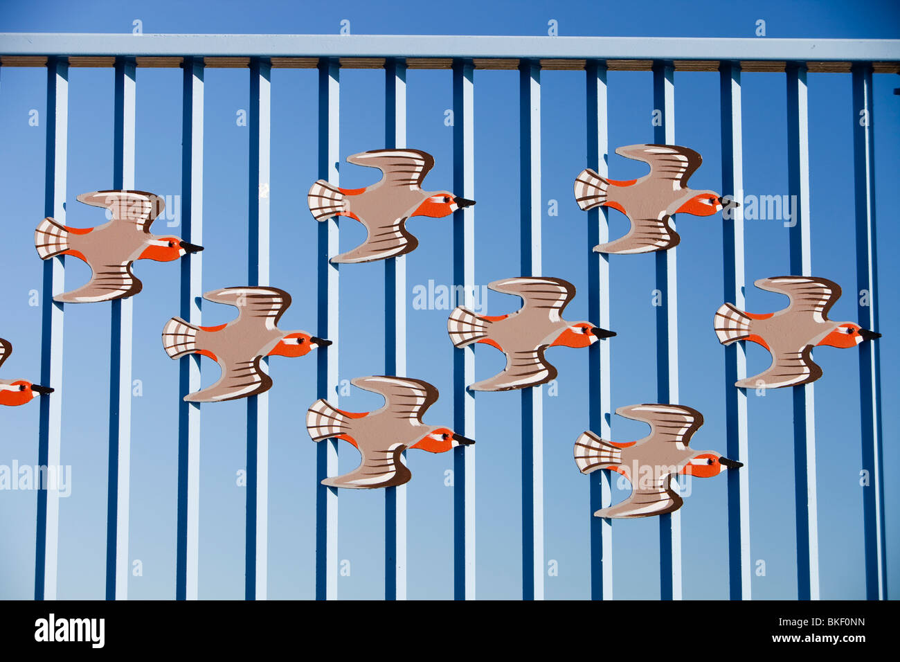 Seaside railings in Morecambe, Lancashire, UK Stock Photo - Alamy