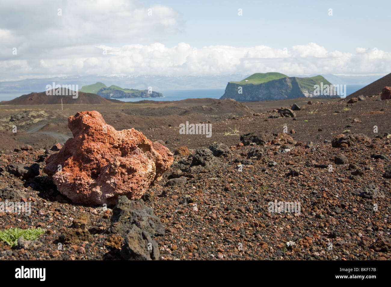 Lava stones on the slope of Vulcano Eldfell Vestmannaeyar Iceland Stock ...