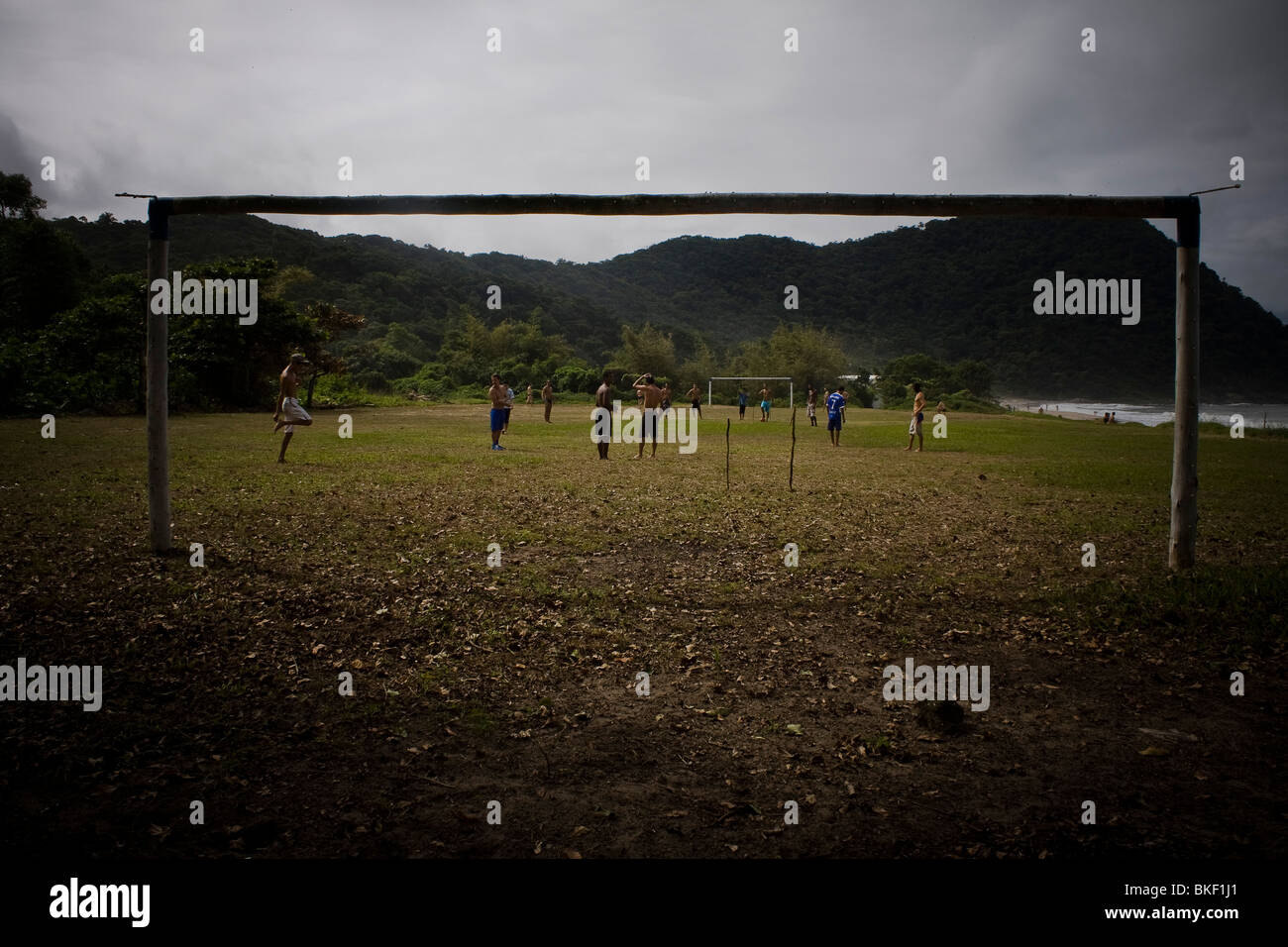 Football field near beach Stock Photo - Alamy