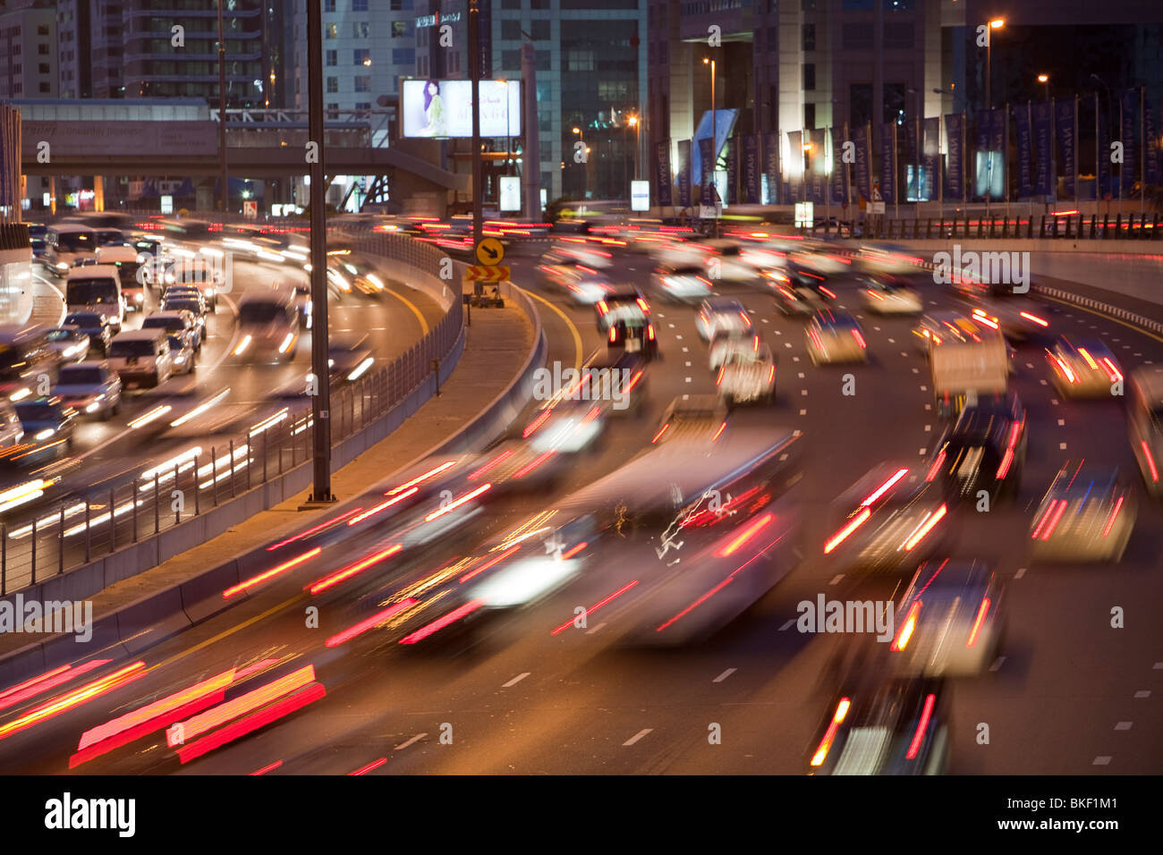 Dubai highway car rush hour hi-res stock photography and images - Alamy