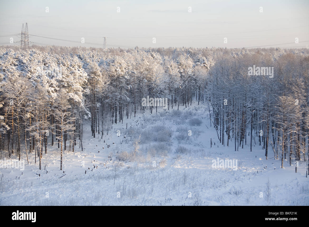 Winter landscape. View from balcony Stock Photo - Alamy