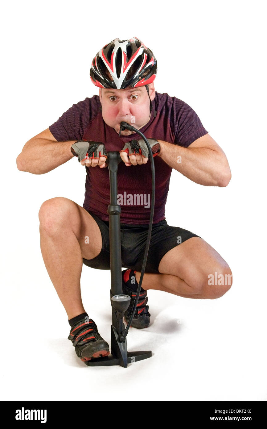 doping man with air pump Stock Photo - Alamy