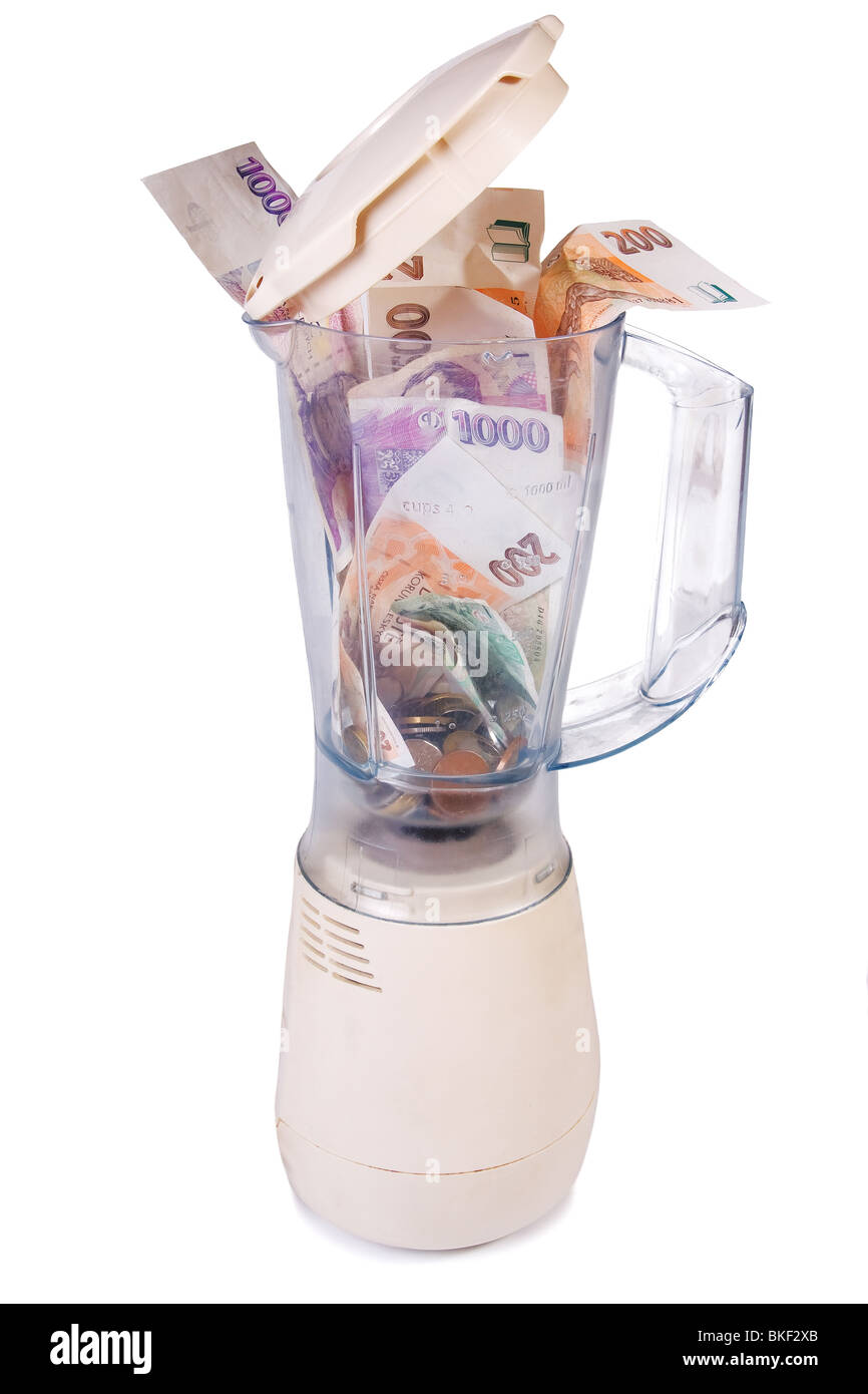 money in a blender Stock Photo - Alamy