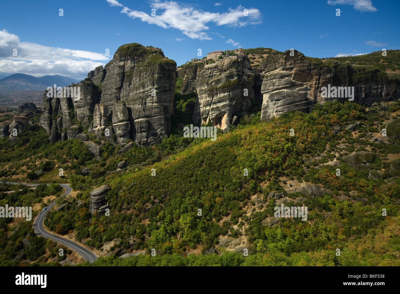 The Holy Monastery of Great Meteoron overlooking Meteora area, Thessaly ...