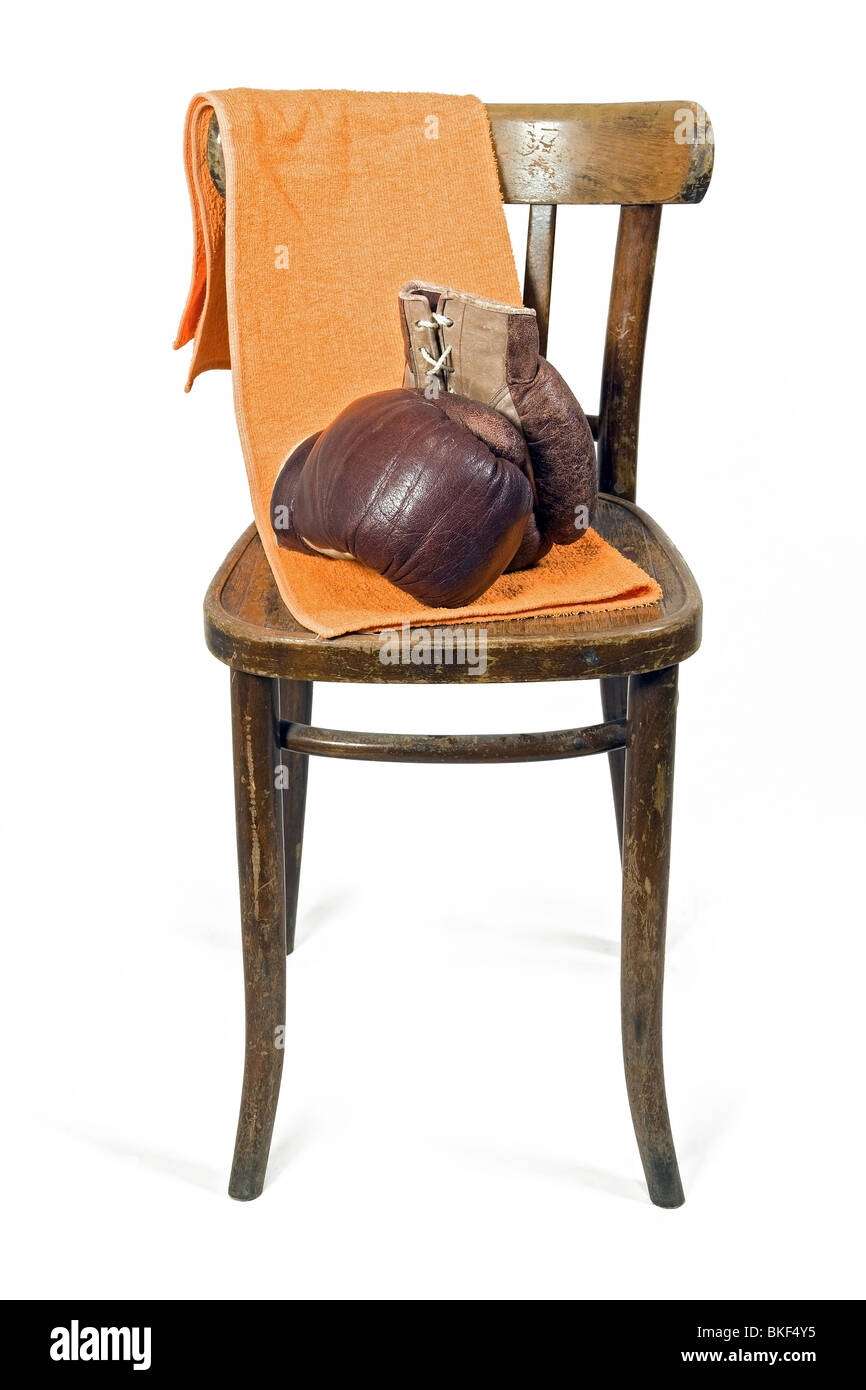 Pair of Boxing Gloves on chair Stock Photo - Alamy