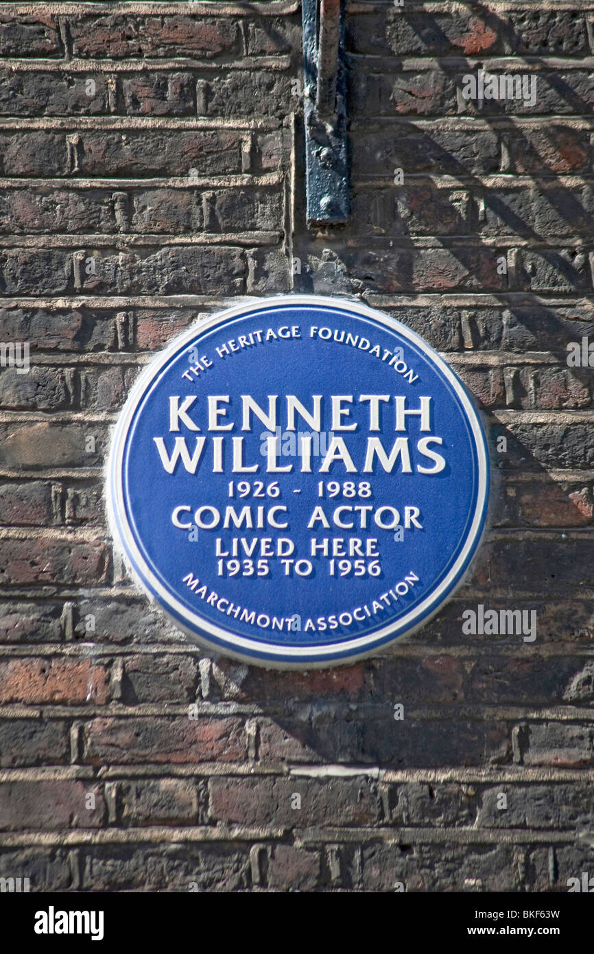 Kenneth Williams blue plaque. Marchmont Street, Bloomsbury, Camden ...