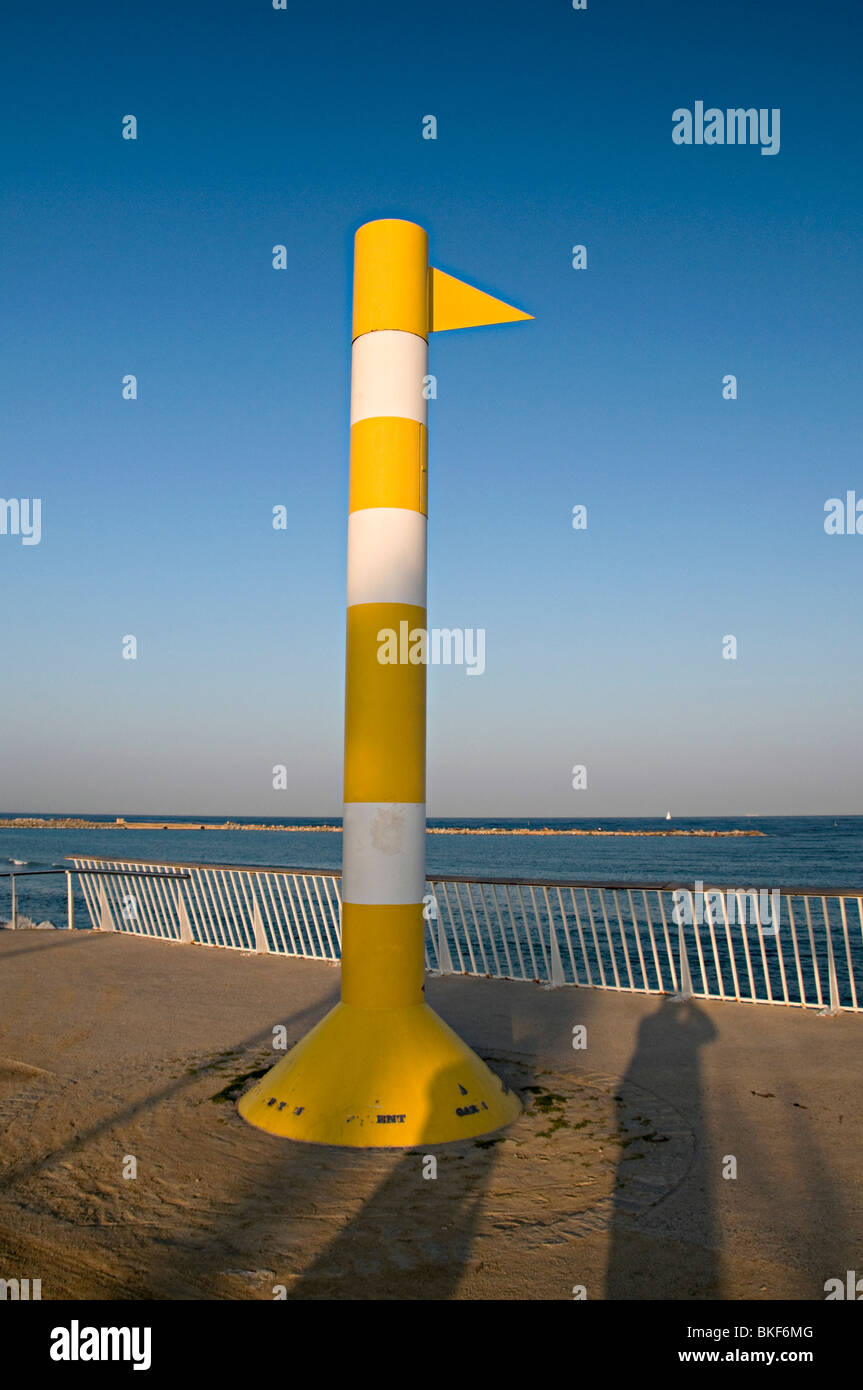 Barcelona beach marker Stock Photo - Alamy