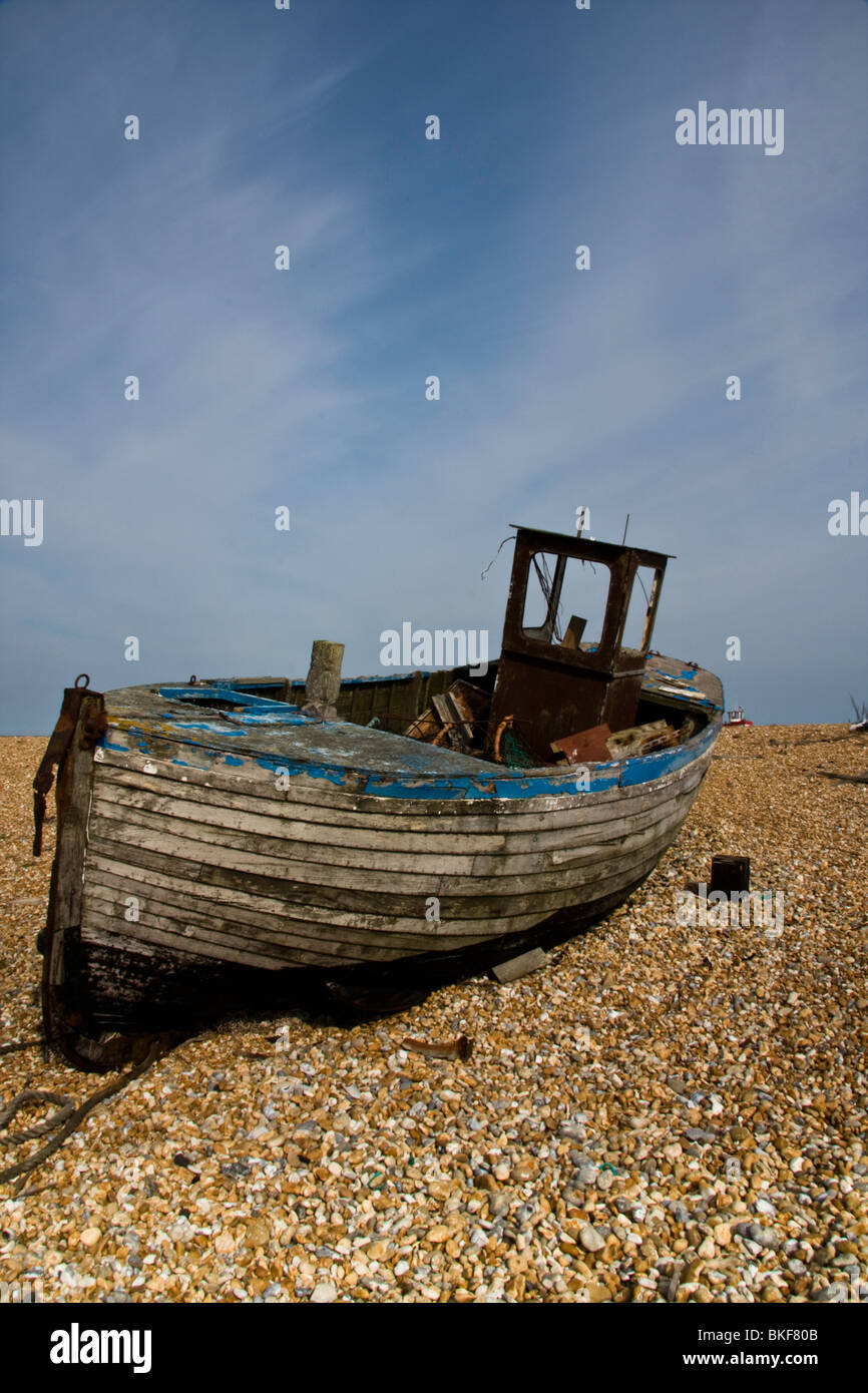 Old marooned fishing boat hi-res stock photography and images - Alamy