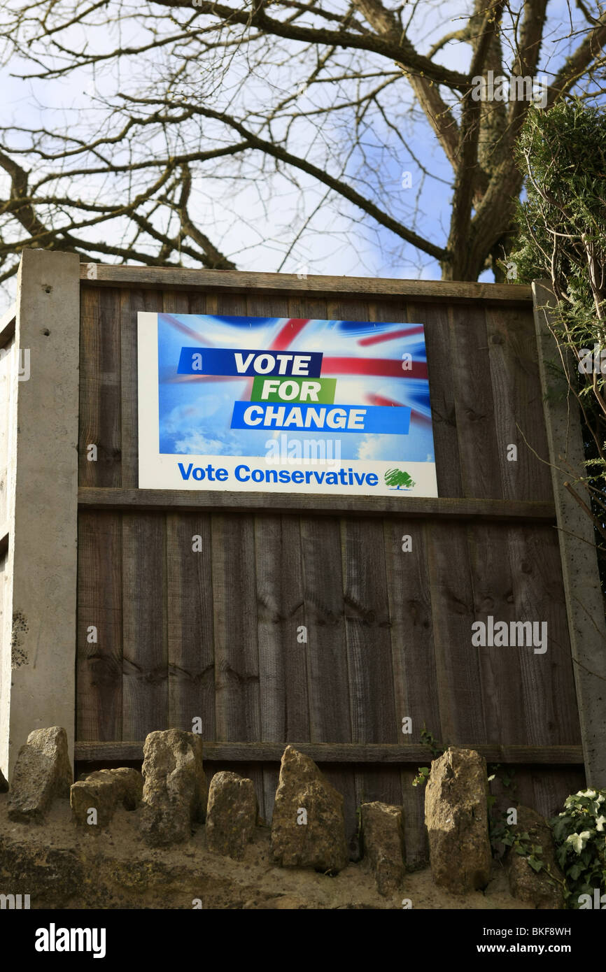 Conservative Political Party banner outside a supporter's home in ...