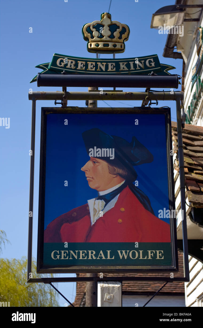 The General Wolfe Public House Sign Westerham Kent England Stock Photo ...