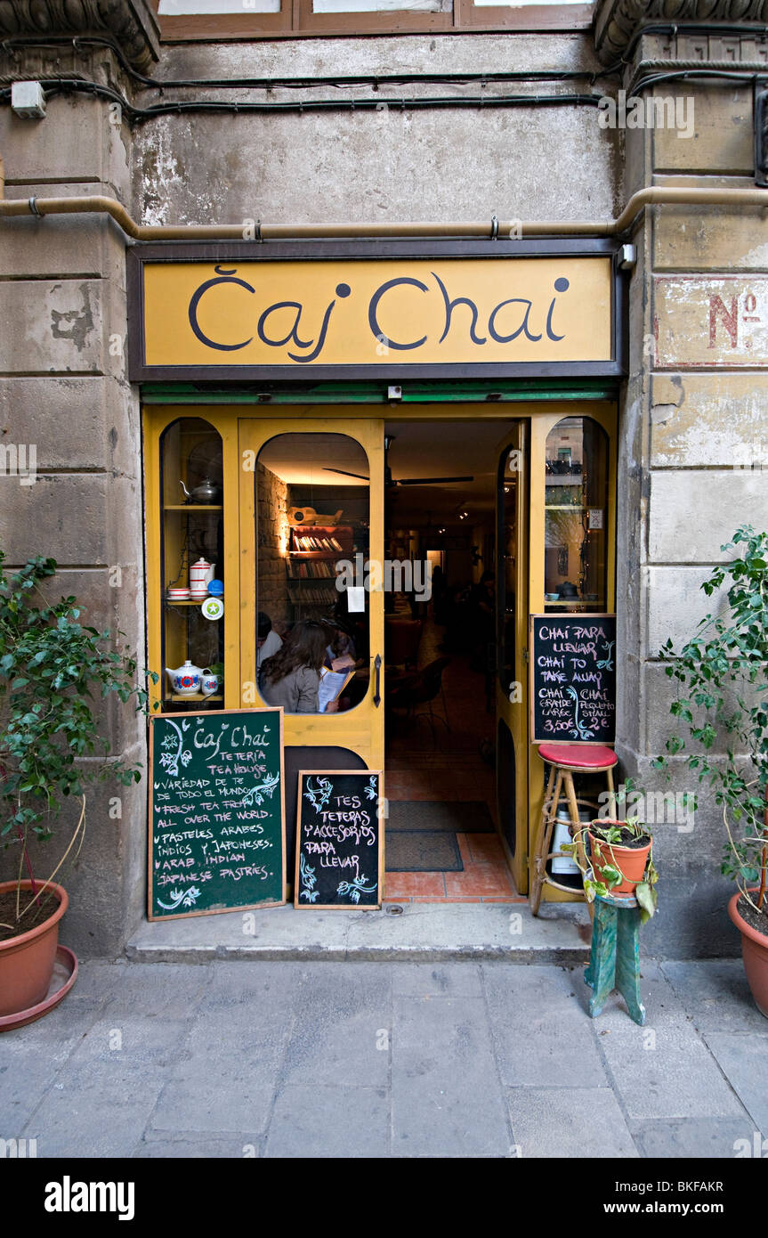 Caj chai Barcelona tea room in the old town Stock Photo - Alamy