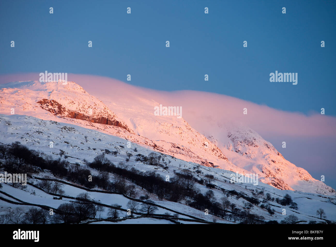 Dawn over Red Screes in the Lake district, UK Stock Photo - Alamy