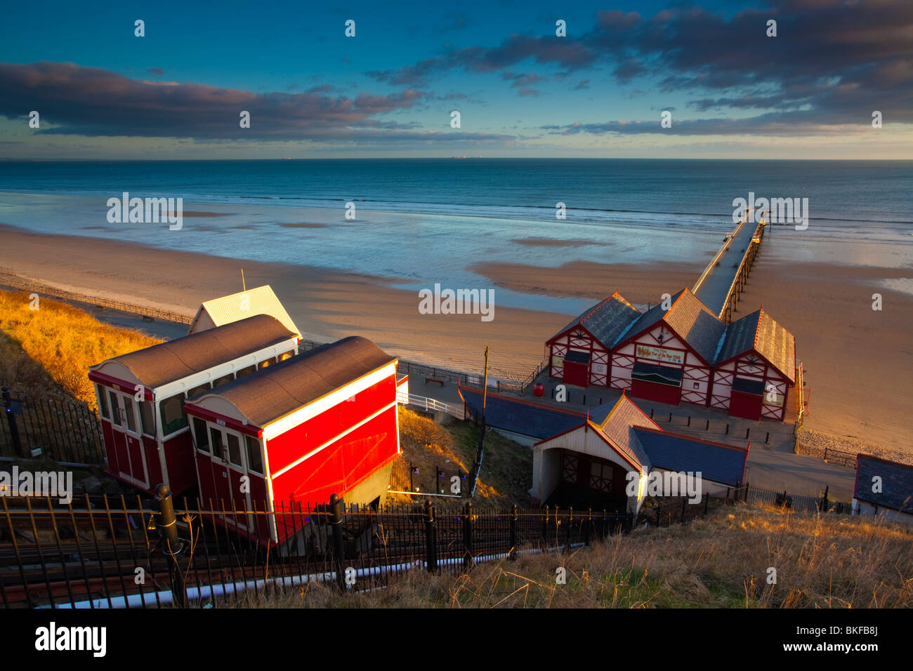 England, Cleveland, Saltburn-by-the-Sea. View from the top of the ...
