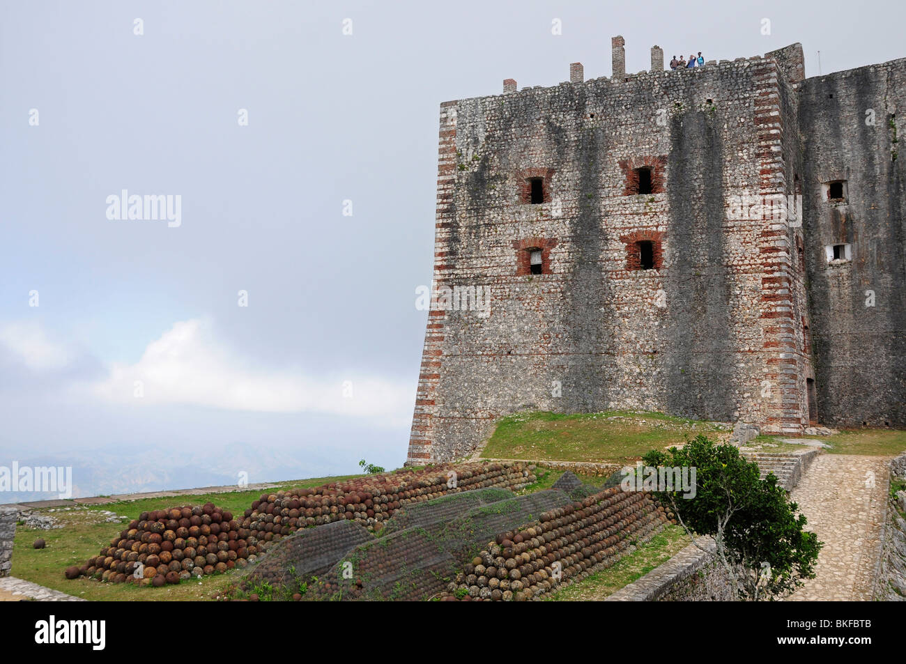 Tourist on top of the Citadel, Milot, Cap Haitien, Haiti, Hispaniola ...