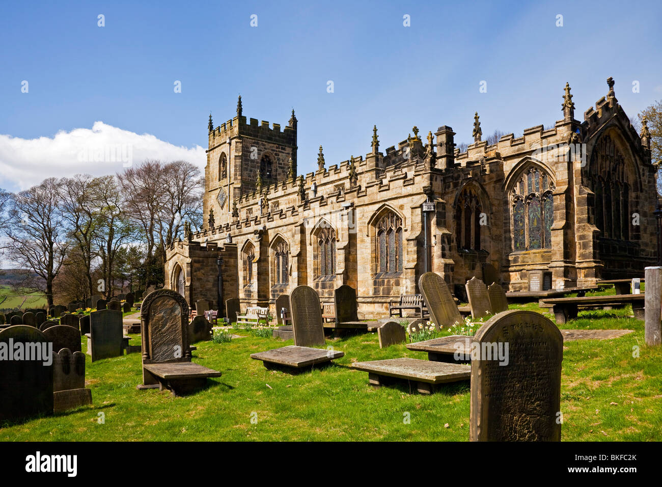 The church of St Nicholas at High Bradfield Stock Photo - Alamy