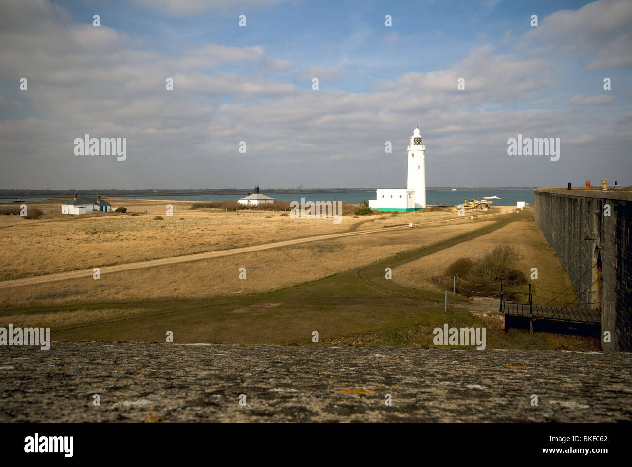 Hurst Castle Fort Hampshire UK National Trust Roofs Lighthouse Stock ...