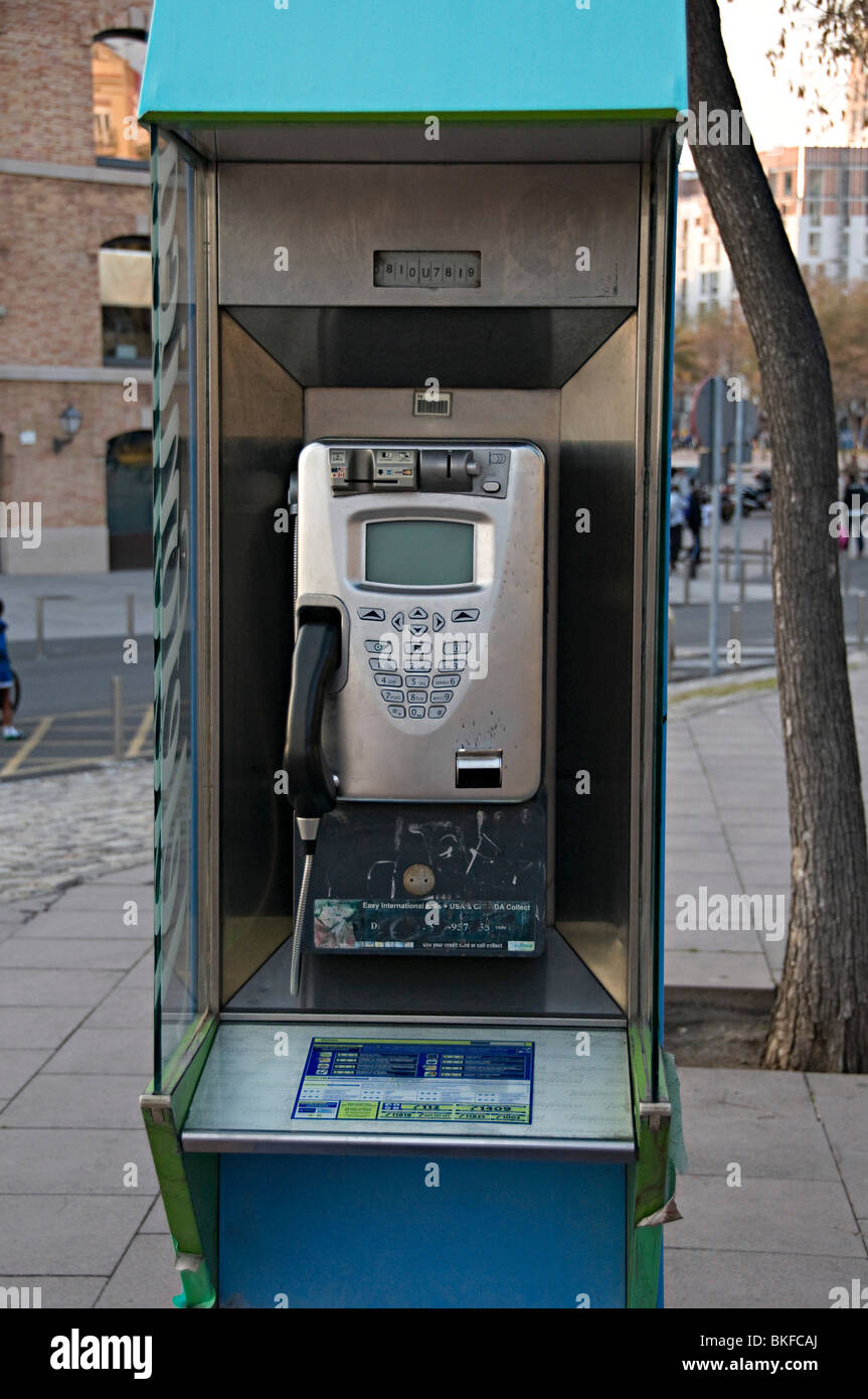 public telephone Barcelona spain Stock Photo - Alamy